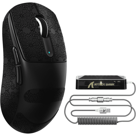 ATTACK SHARK V5 Wireless Gaming Mouse 55g Ultra-Lightweight PAW3950MAX ...