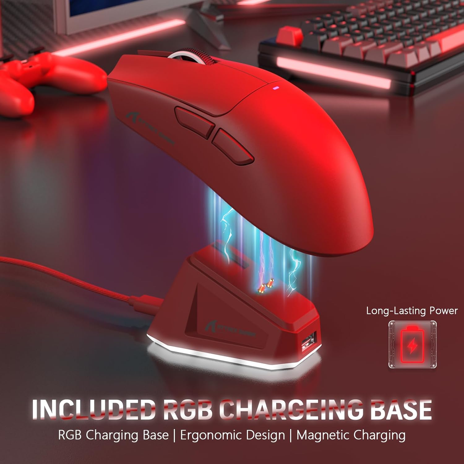 ATTACK SHARK X11 Wireless Gaming Mouse with Charging Dock, PixArt ...