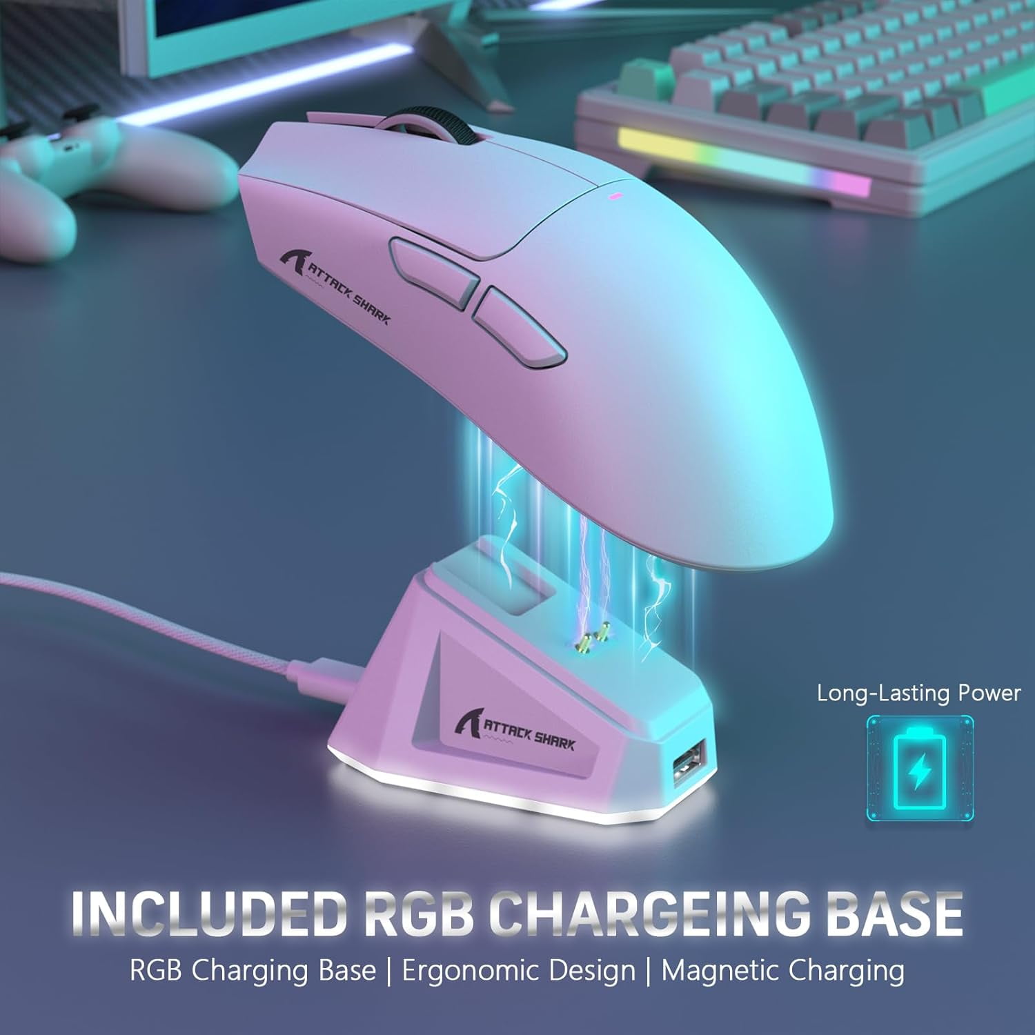 ATTACK SHARK X11 Wireless Gaming Mouse with Charging Dock, PixArt ...