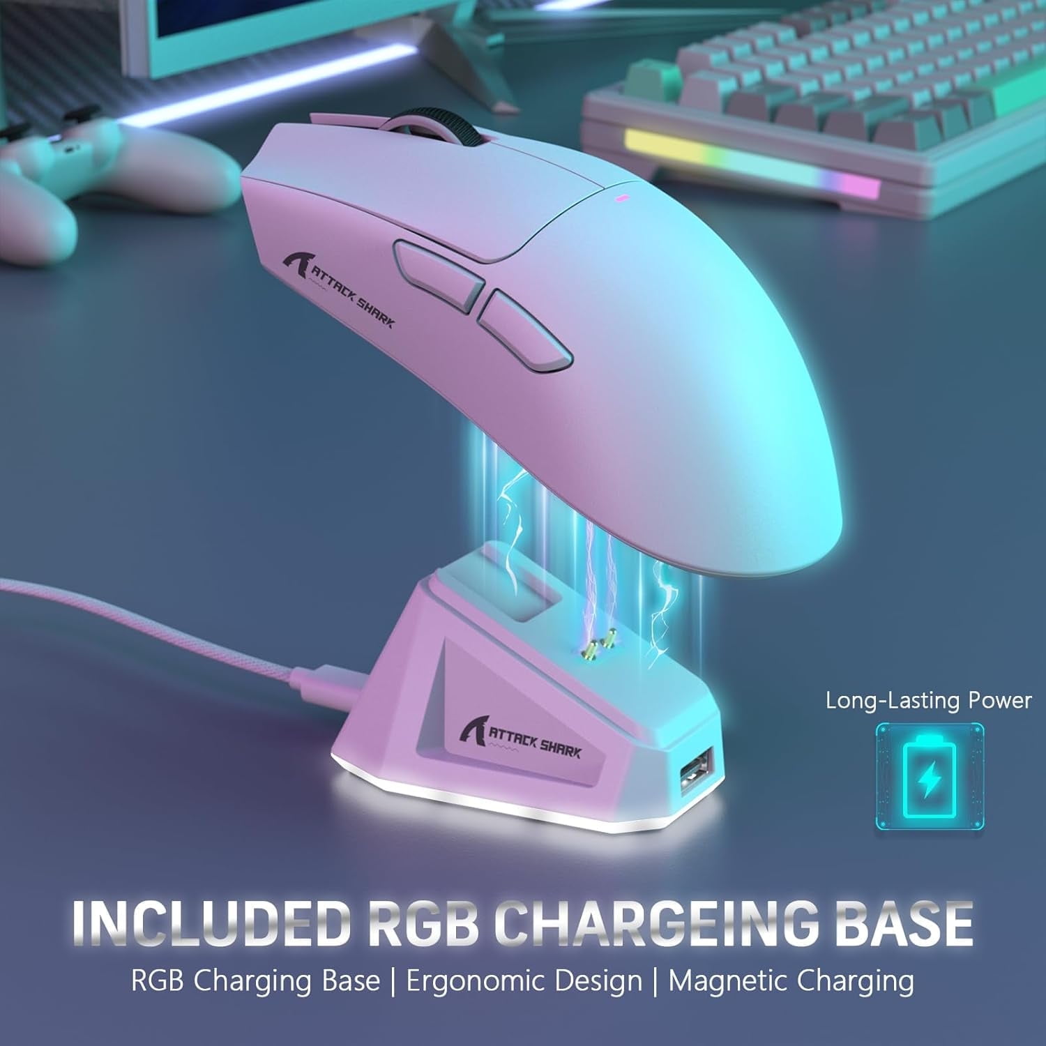 ATTACK SHARK X11 Wireless Gaming Mouse with Charging Dock, PixArt ...