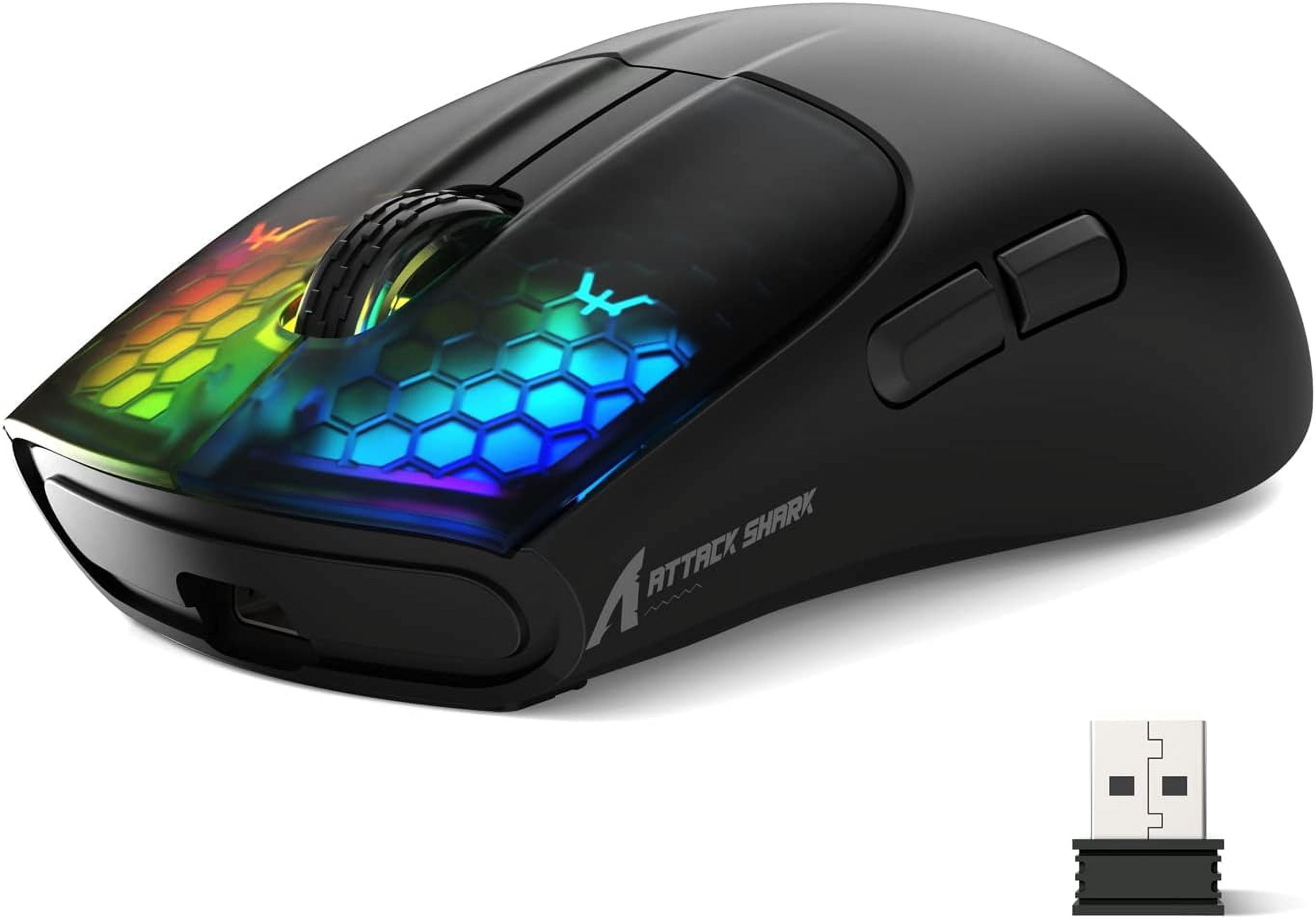 ATTACK SHARK X5 Wireless Gaming Mouse with Tri-Modes BT 5.1/2.4Ghz/USB-C,Lightweight 49g,PAW3212 ...