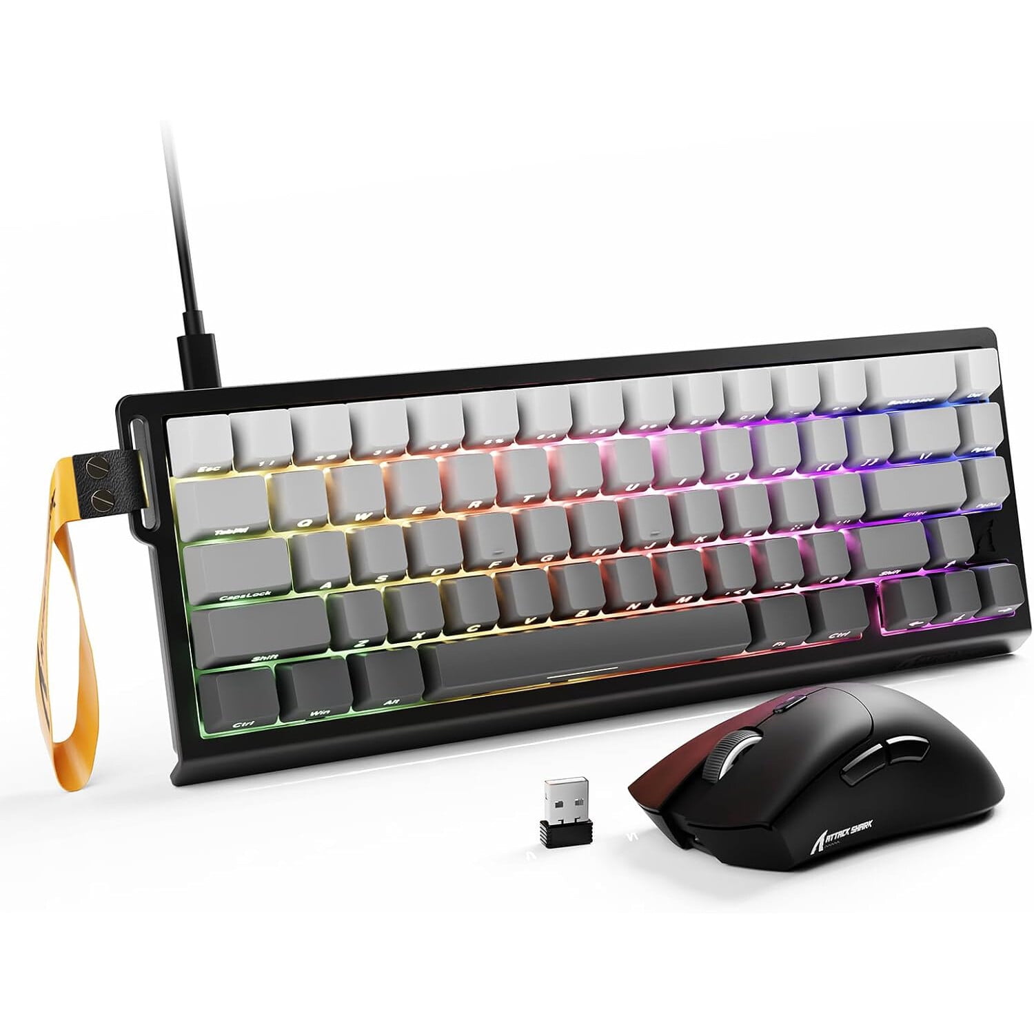 ATTACK SHARK X68 HE & R1 Gaming Keyboard and Mouse Set, 8000Hz Rapid Trigger Wired Keyboard, 0 ...