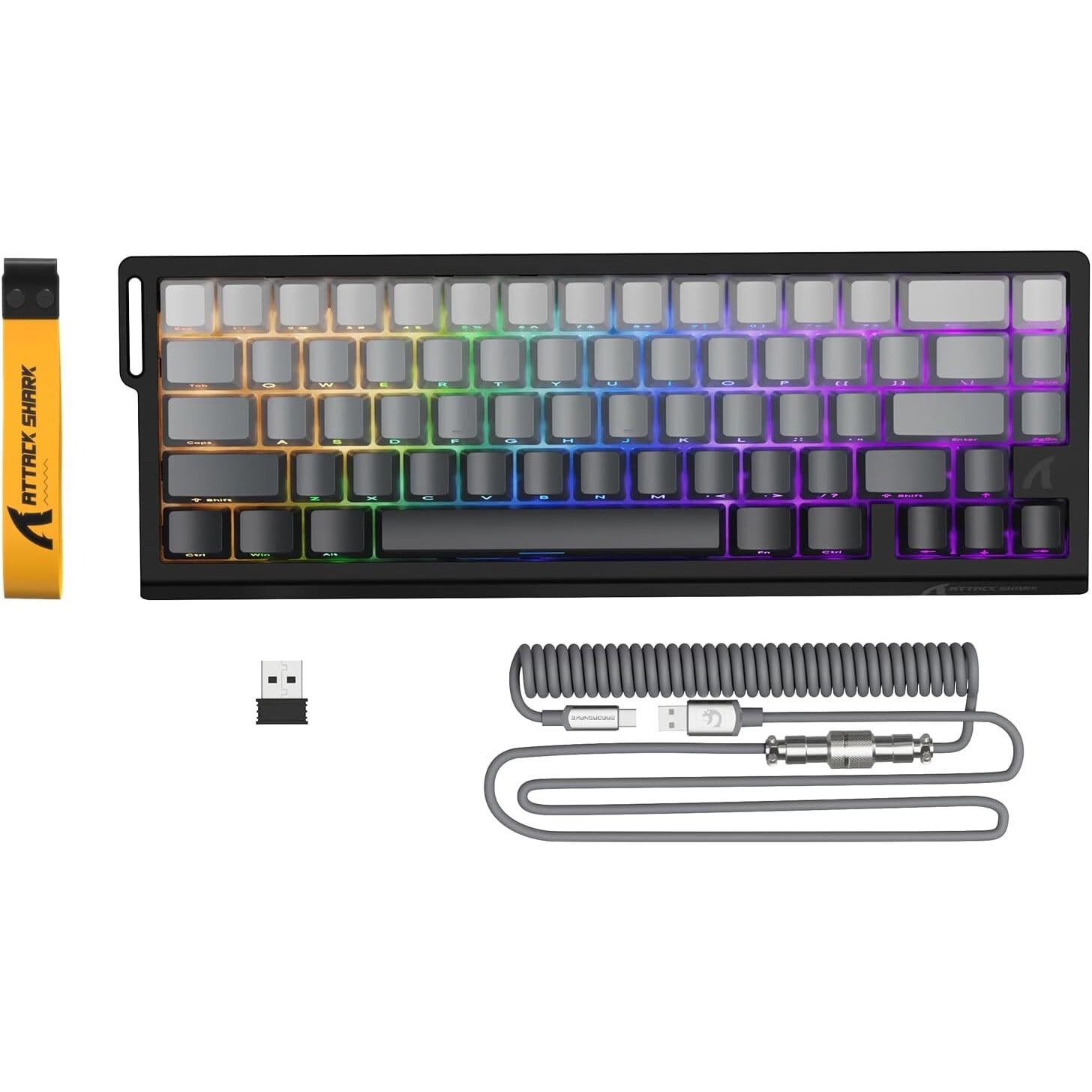 ATTACK SHARK X68PRO HE Rapid Trigger Gaming Keyboard with Coiled Cable ...