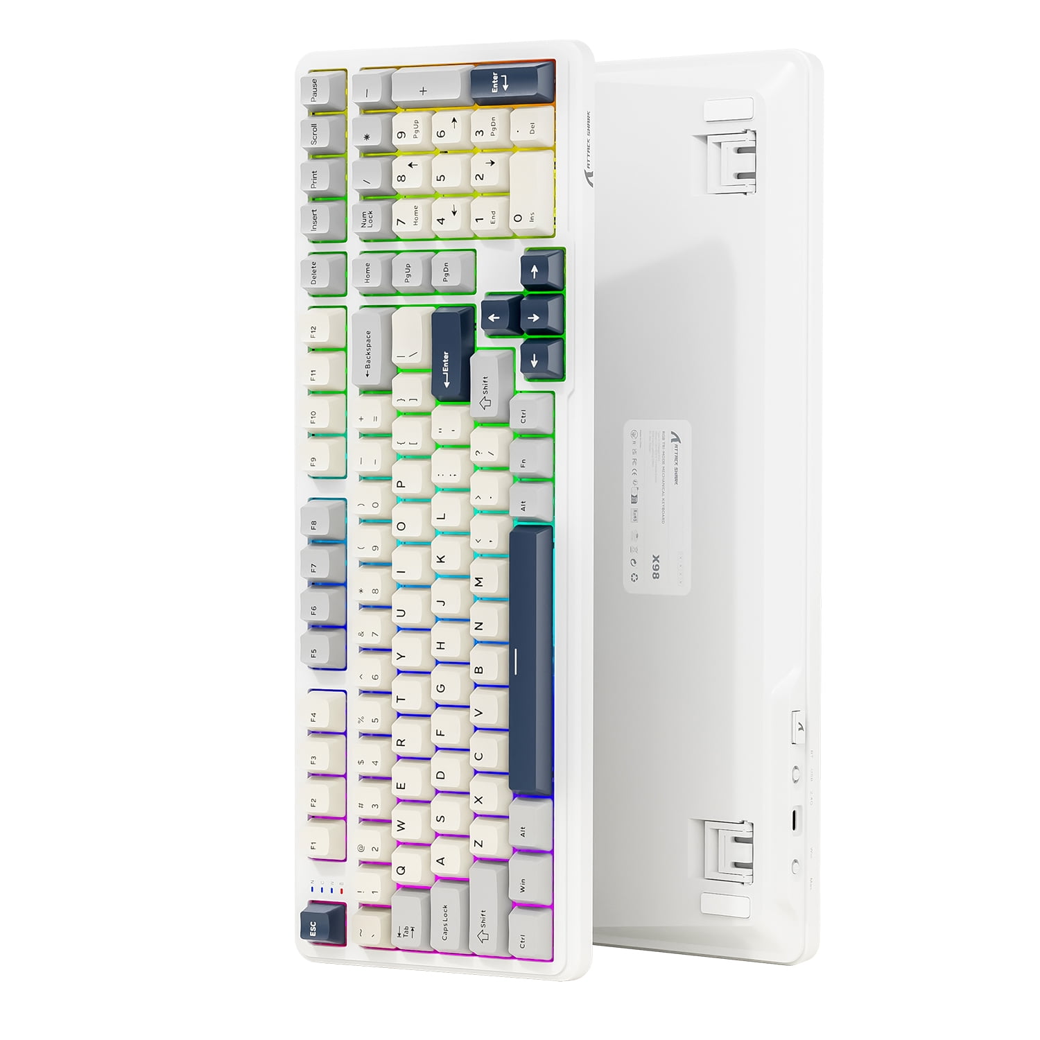 ATTACK SHARK X98 Full-size Wireless Mechanical Keyboard 102Keys Gasket ...
