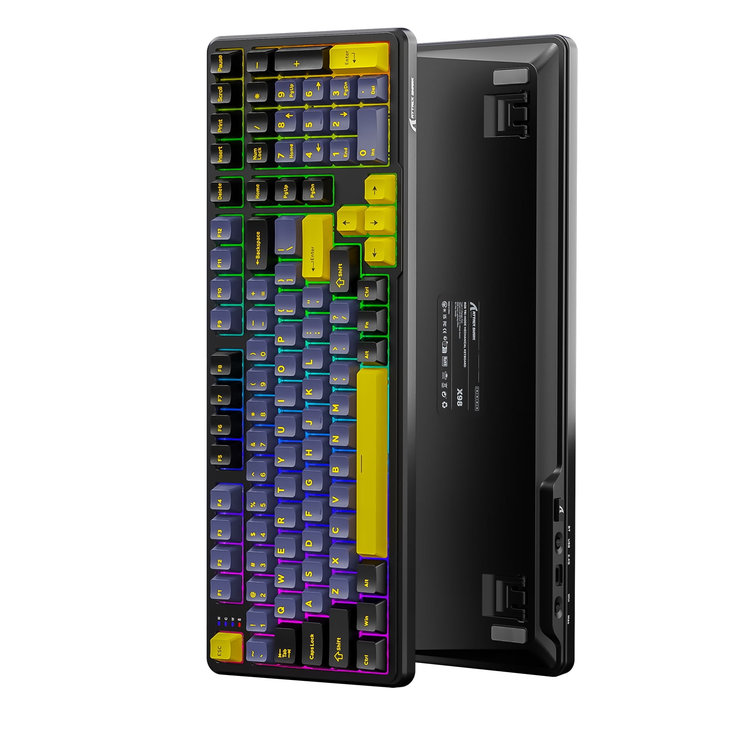 ATTACK SHARK X98 Full-size Wireless Mechanical Keyboard 102Keys Gasket ...