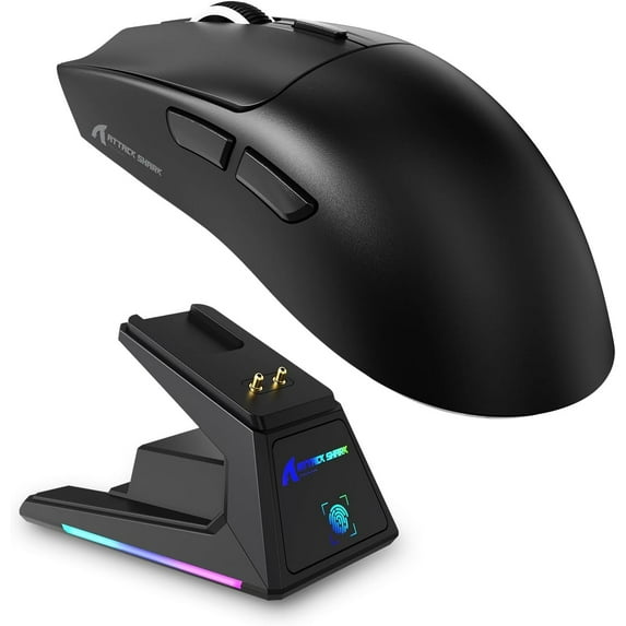 ATTACK X1 Gaming with Dock, PAW3395 Sensor Up to 40K DPI,53g Light Tri ...