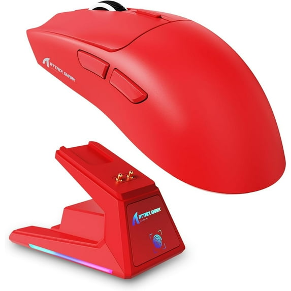 ATTACK X1 Gaming with Dock, PAW3395 Sensor Up to 40K DPI,53g Light Tri ...
