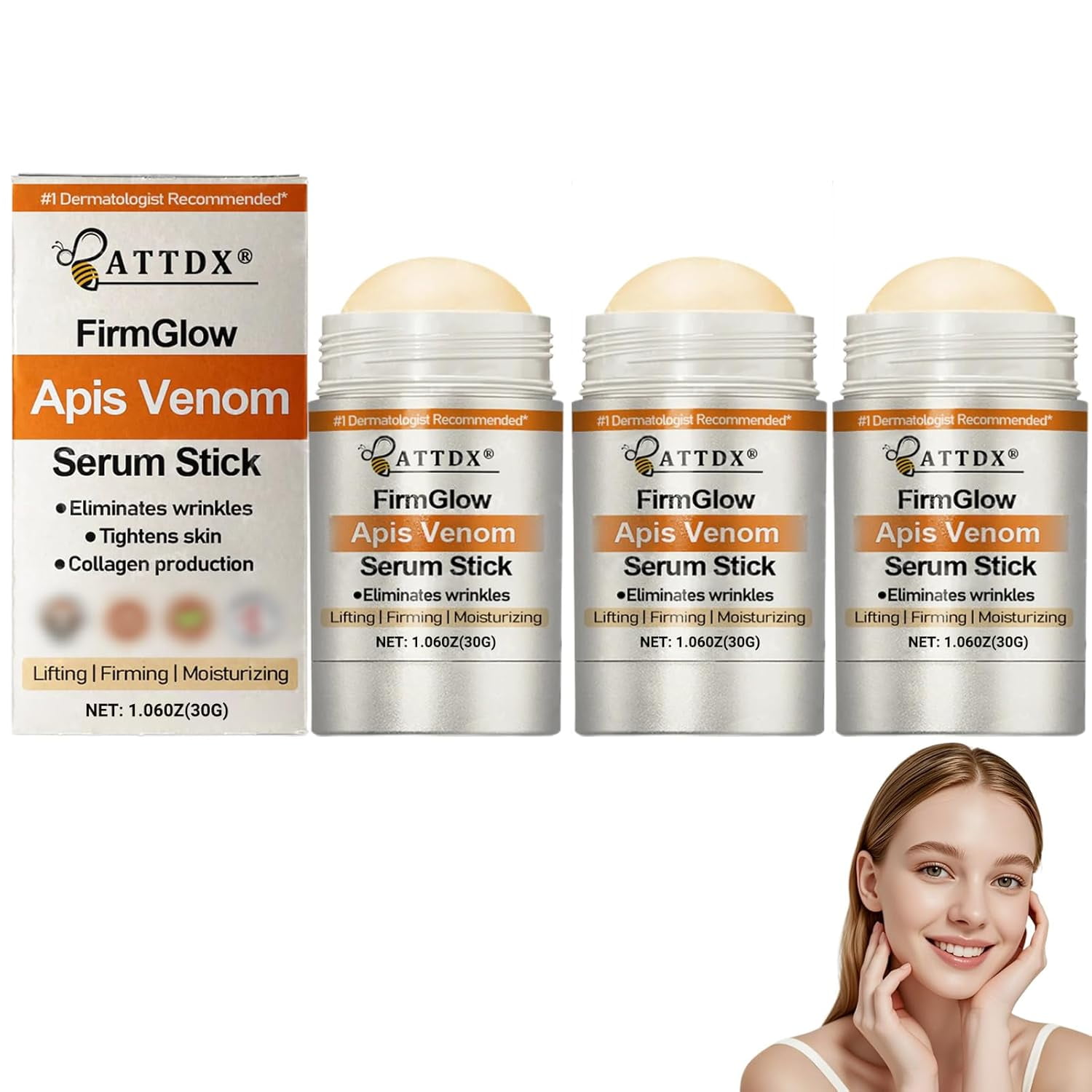 ATTDX Be®e Ven®om Firming Serum Stick, Apis Venom Bo_tox Wrinkle Re ...