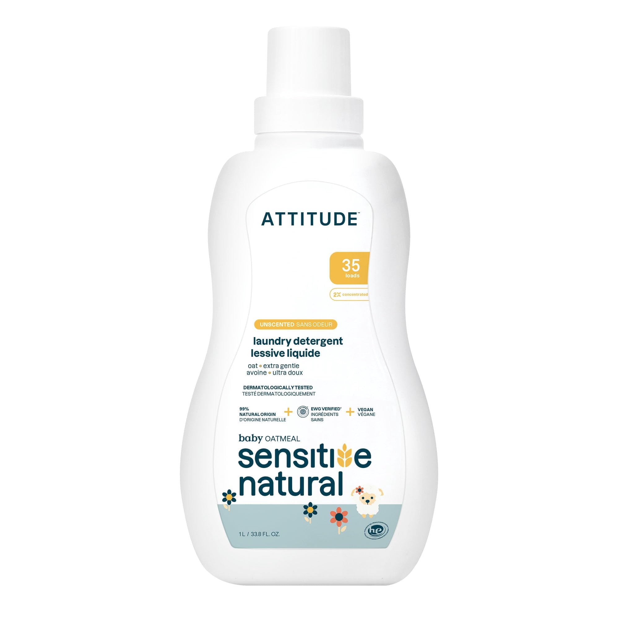 ATTITUDE Baby Laundry Detergent, EWG Verified, Plant and Mineral-Based ...