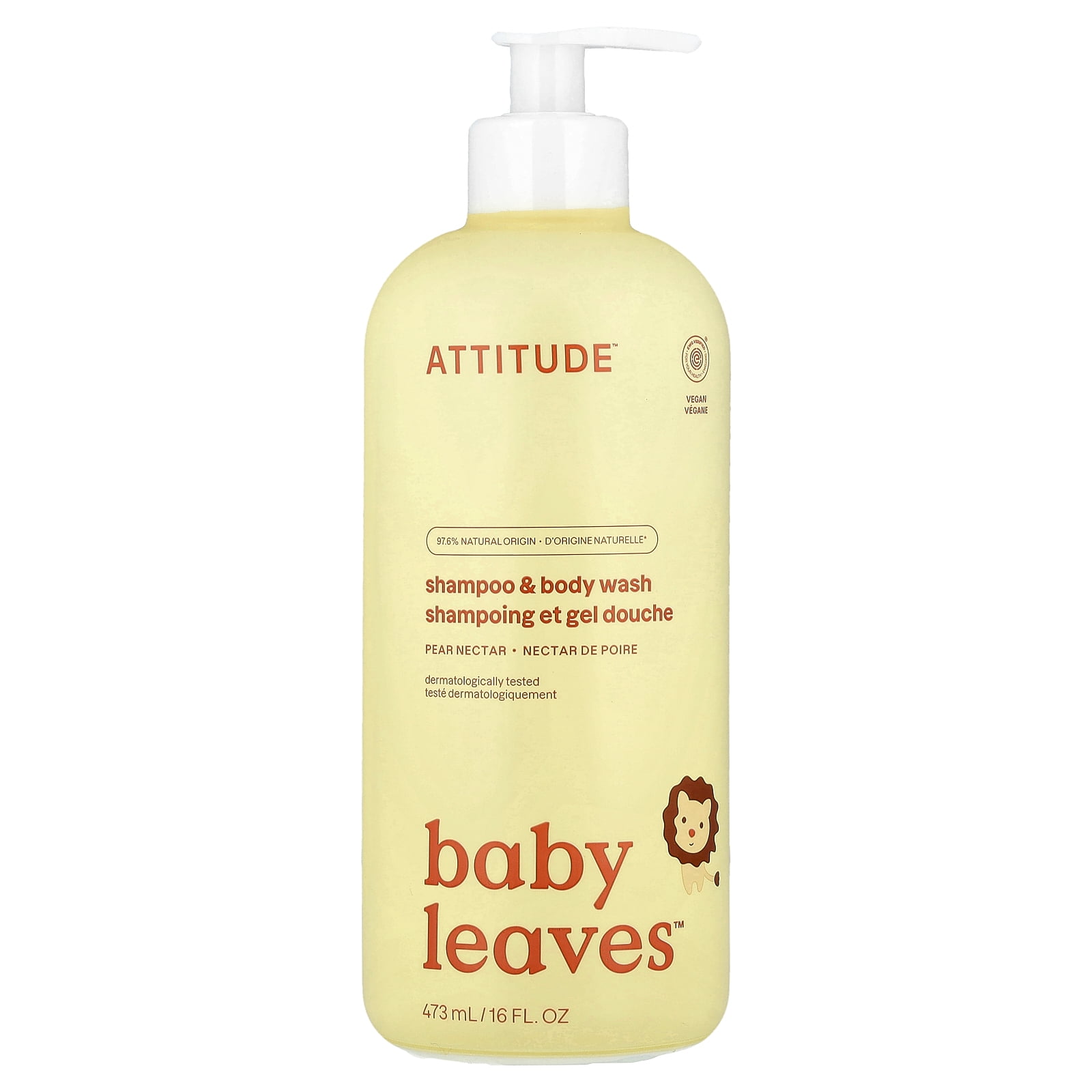 ATTITUDE Baby Leaves™, Shampoo & Body Wash, Pear Nectar, 16 fl oz (473 ...