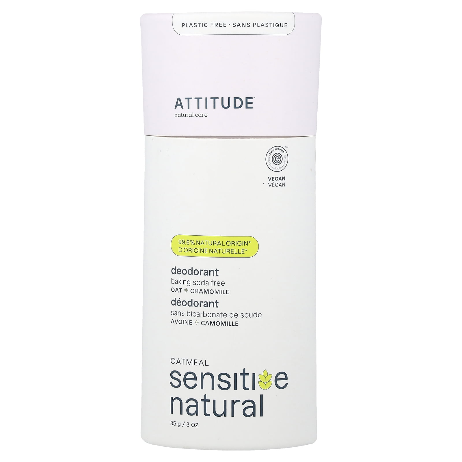 ATTITUDE Oatmeal Sensitive Natural Care Deodorant, Chamomile, 3 oz ...
