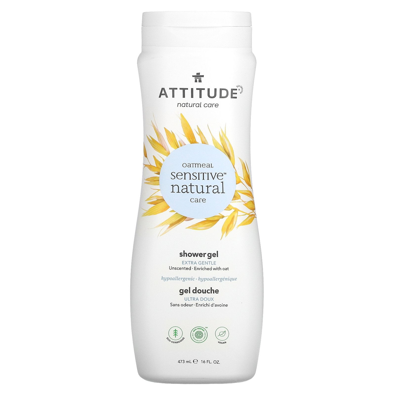 ATTITUDE Oatmeal Sensitive Natural Care, Shower Gel, Extra Gentle ...
