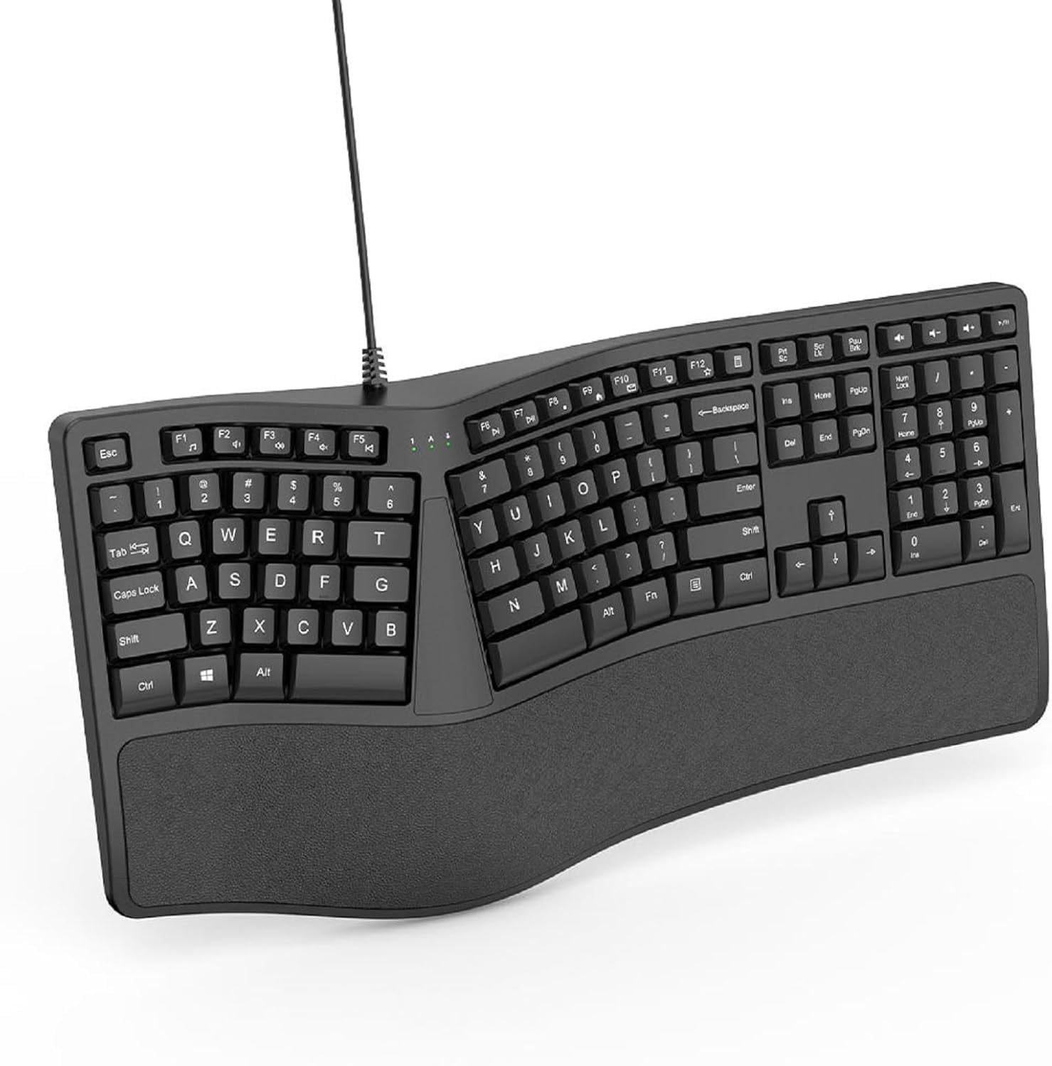 ATTOE Curved Wired Keyboard, K9 Ergonomic Wired Keyboard, 110 Keys with ...