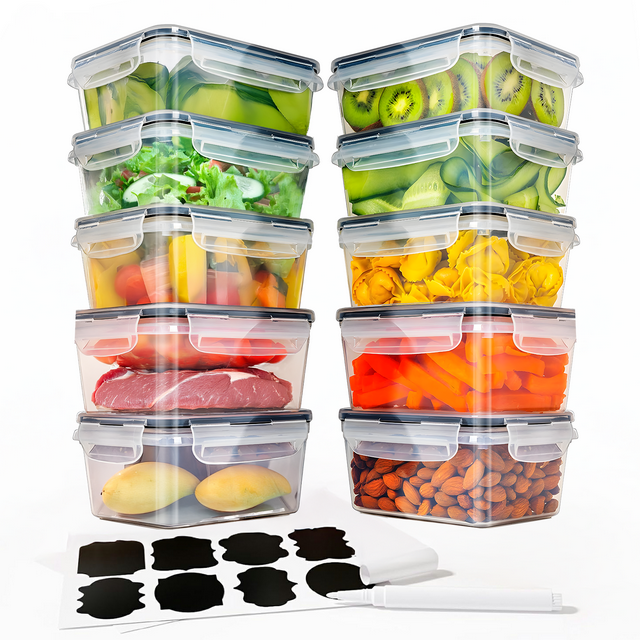 ATUPEN 20 Pcs Food Storage Containers with Lids, 840ml Plastic ...