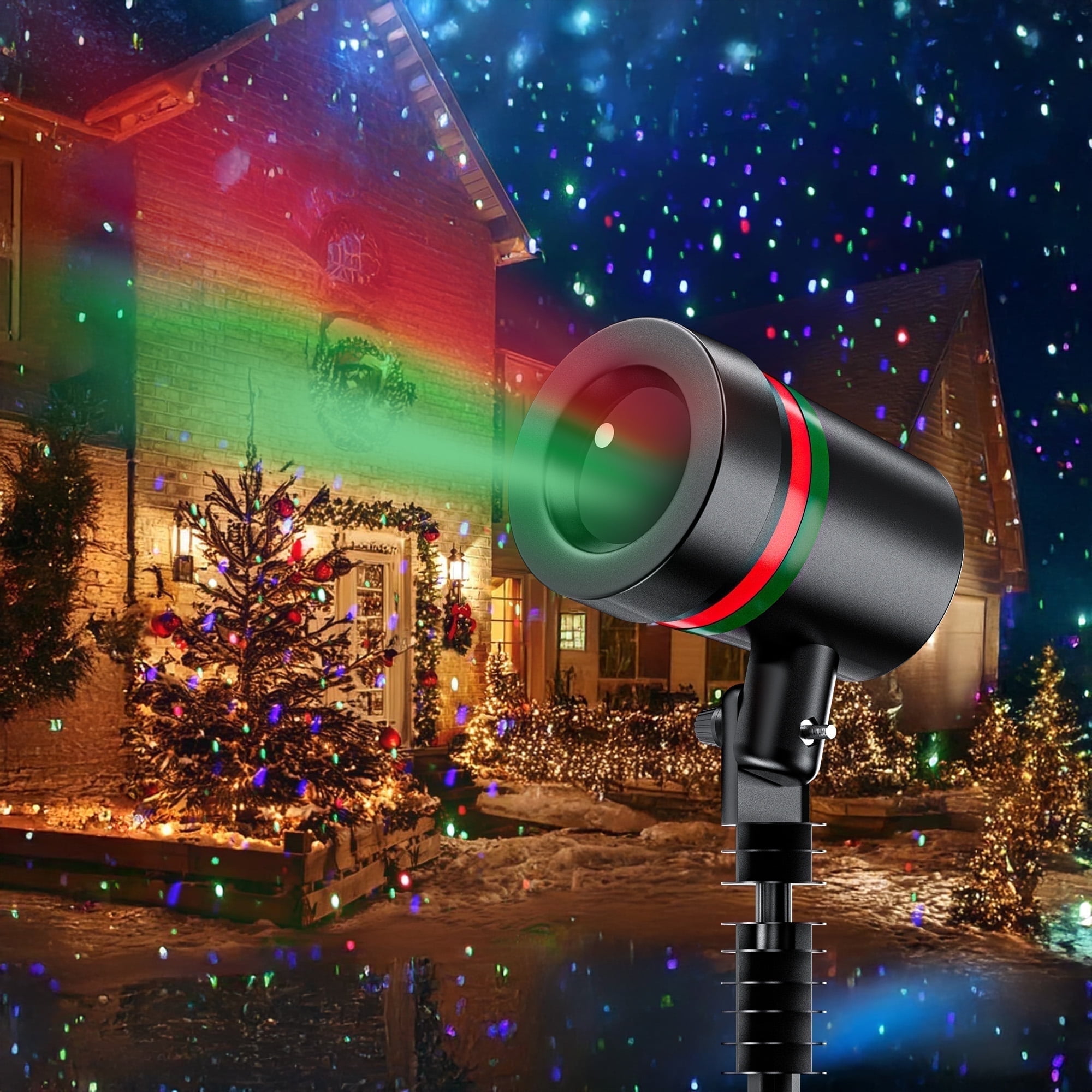 ATUPEN Laser Christmas Projector Lights Outdoor, 2 Colors Red Green ...