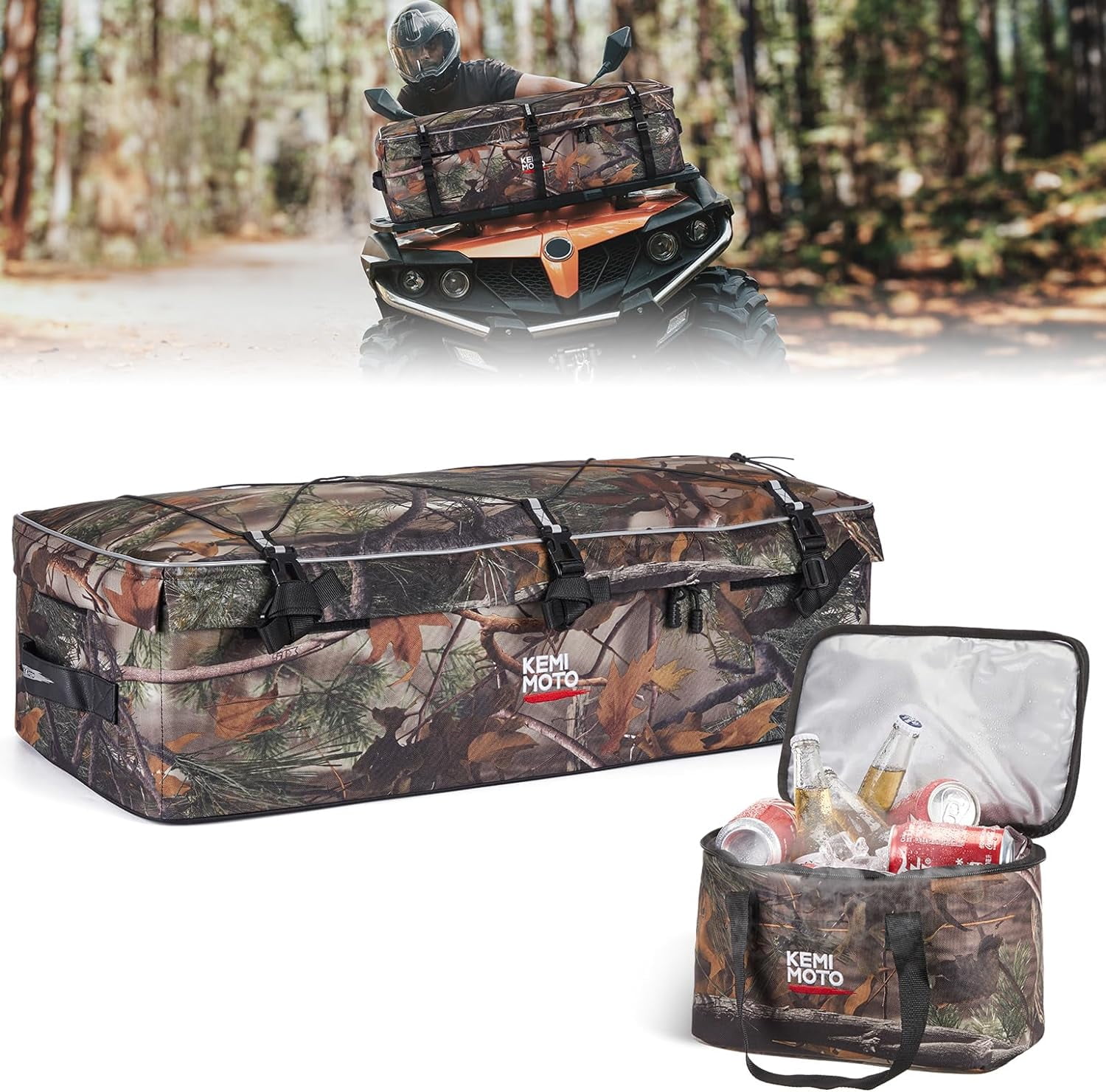 ATV Camo Gear Storage Bags Water-Resistant Additional Cooler Rack Bag ...