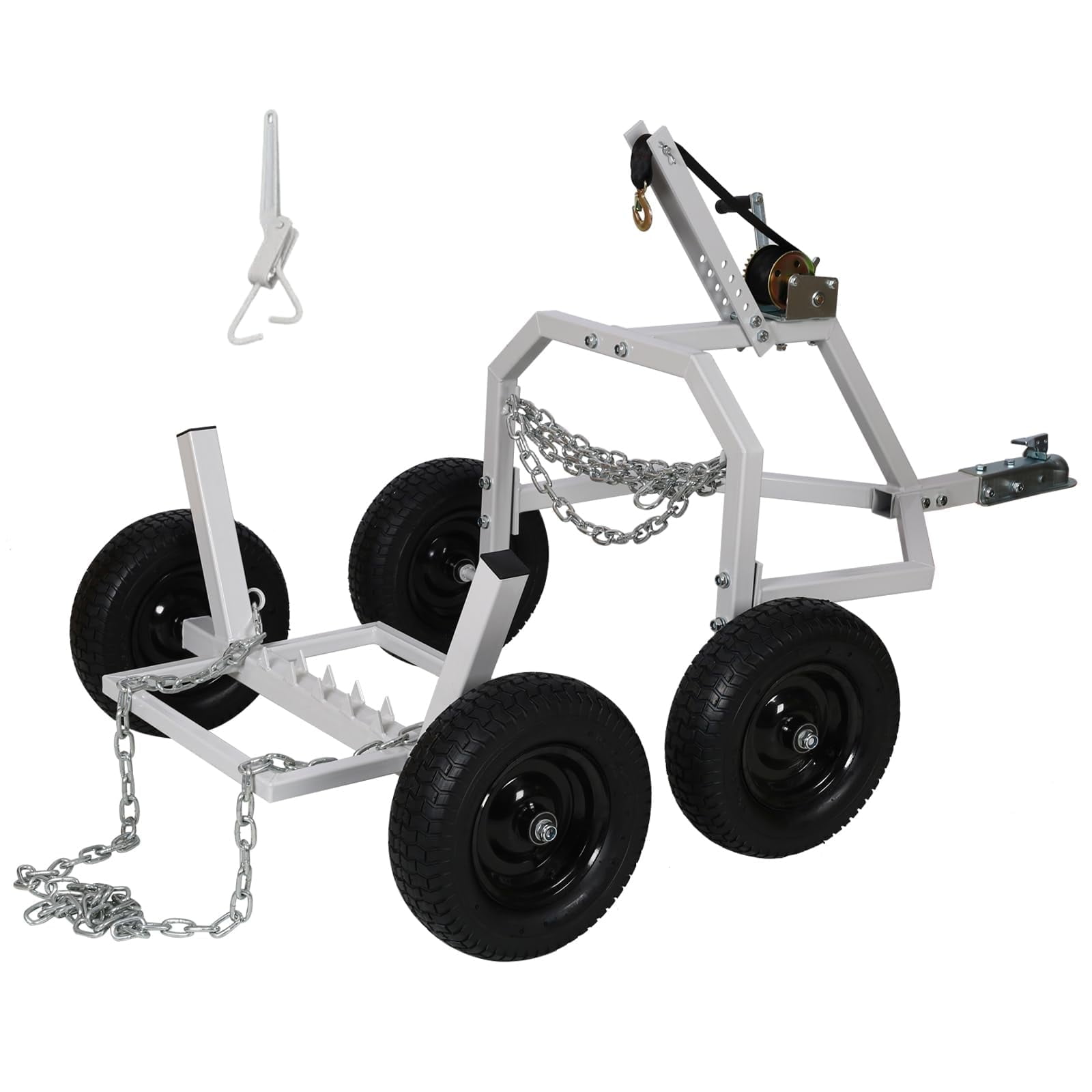 ATV Log Skidding Arch Kit with Manual Winch, 1000Lbs Capacity, 20in Log ...
