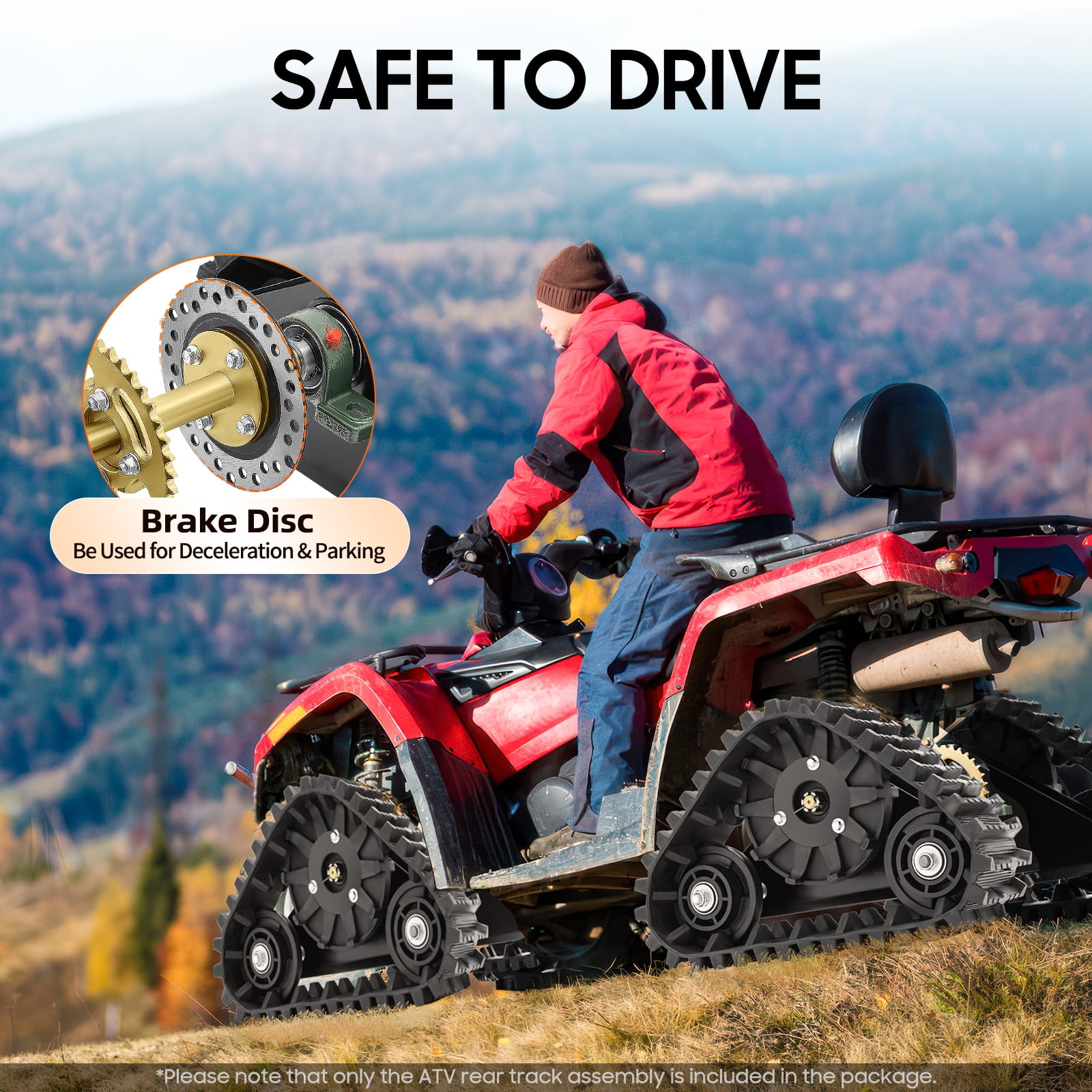 ATV Rear Axle – Metal Construction, Rotatable Triangle Wheels, Large ...