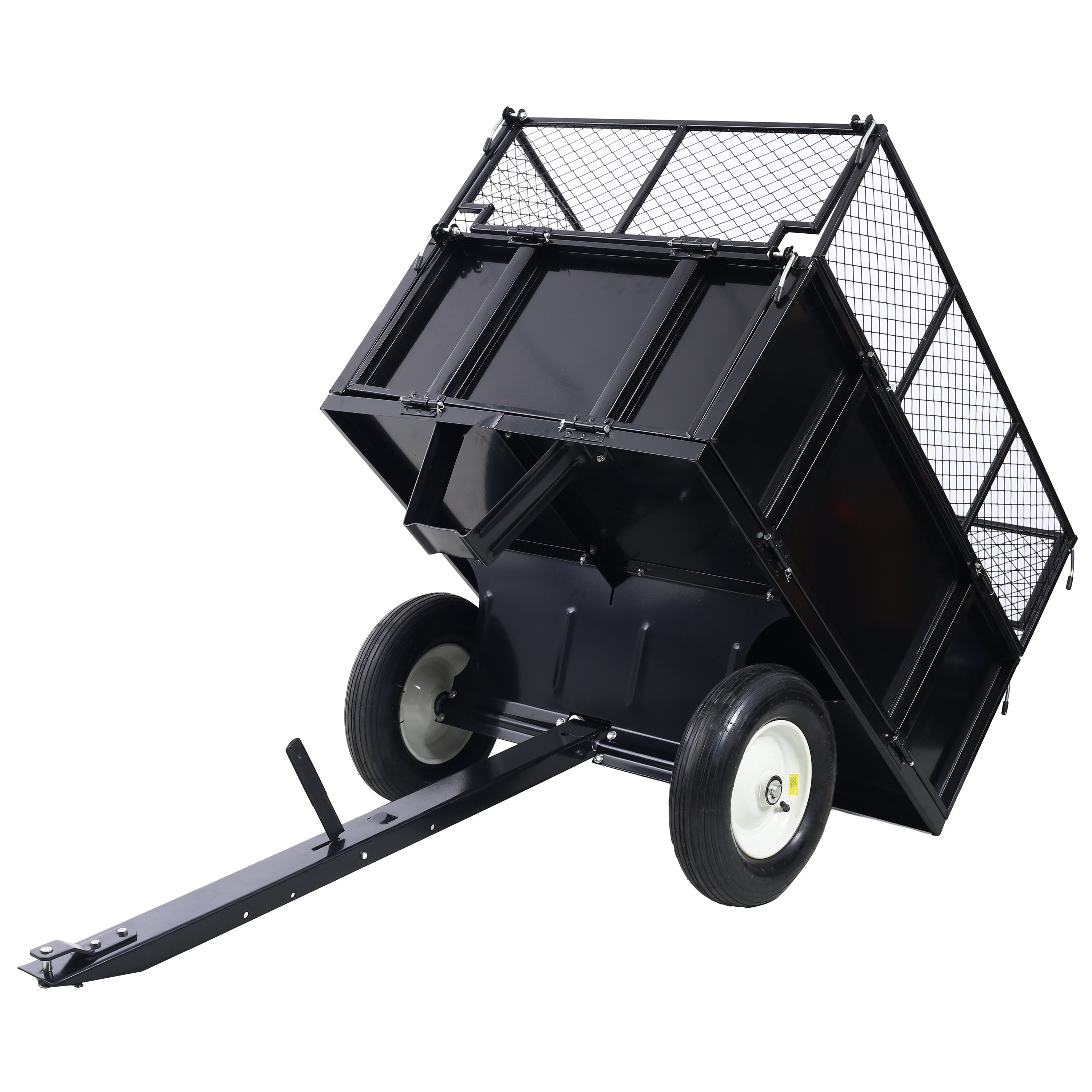 ATV Trailer Steel Dump Cart, 750lbs 22 Cubic Feet Utility Trailer Lawn ...