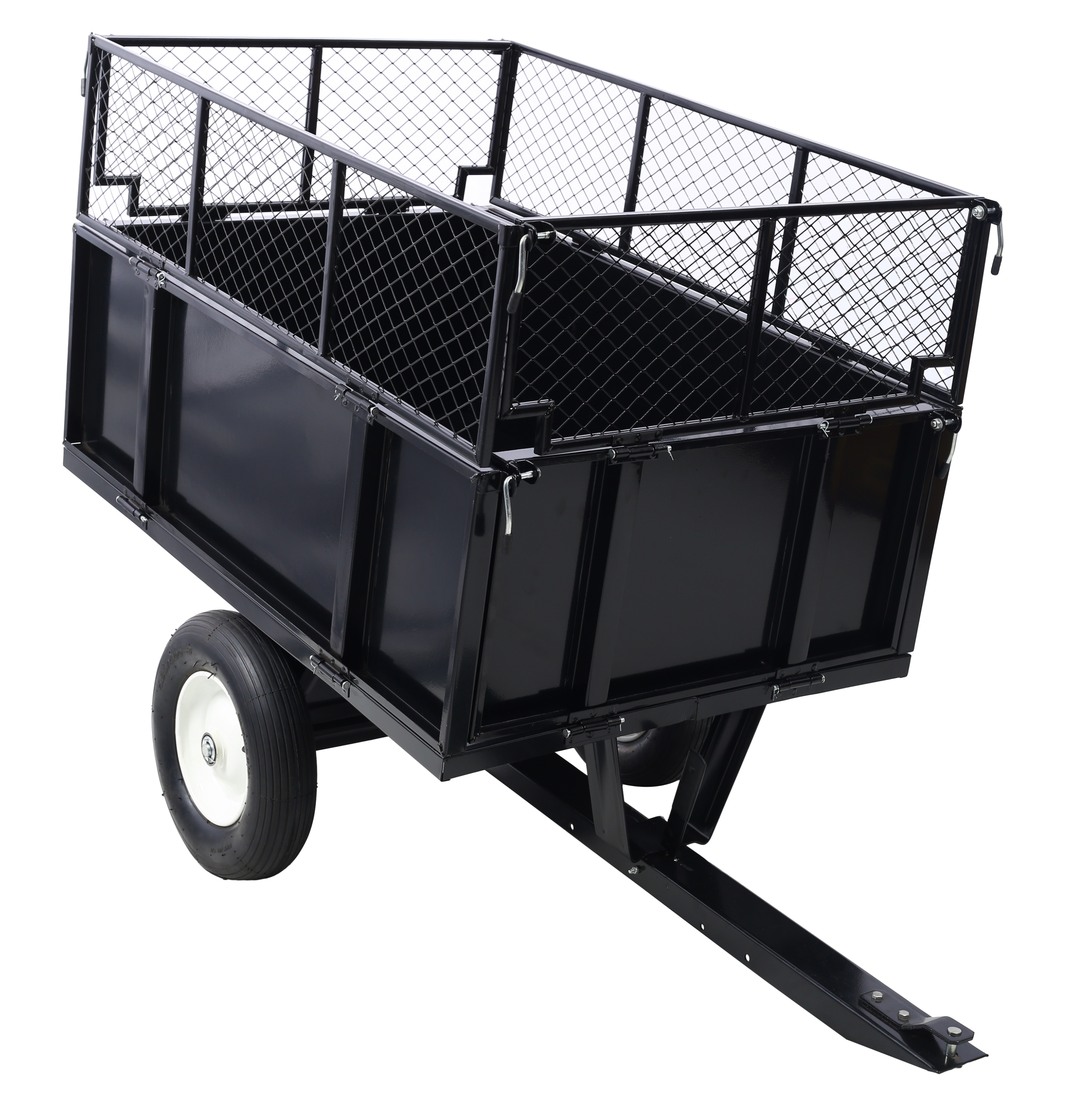 ATV Trailer Steel Dump Cart, 750lbs 22 Cubic Feet Utility Trailer Lawn ...