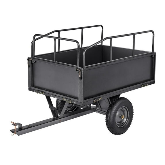 ATV UTV Dump Cart 17 Cu Ft 600LB Capacity - Steel Trailer Tow Behind ...