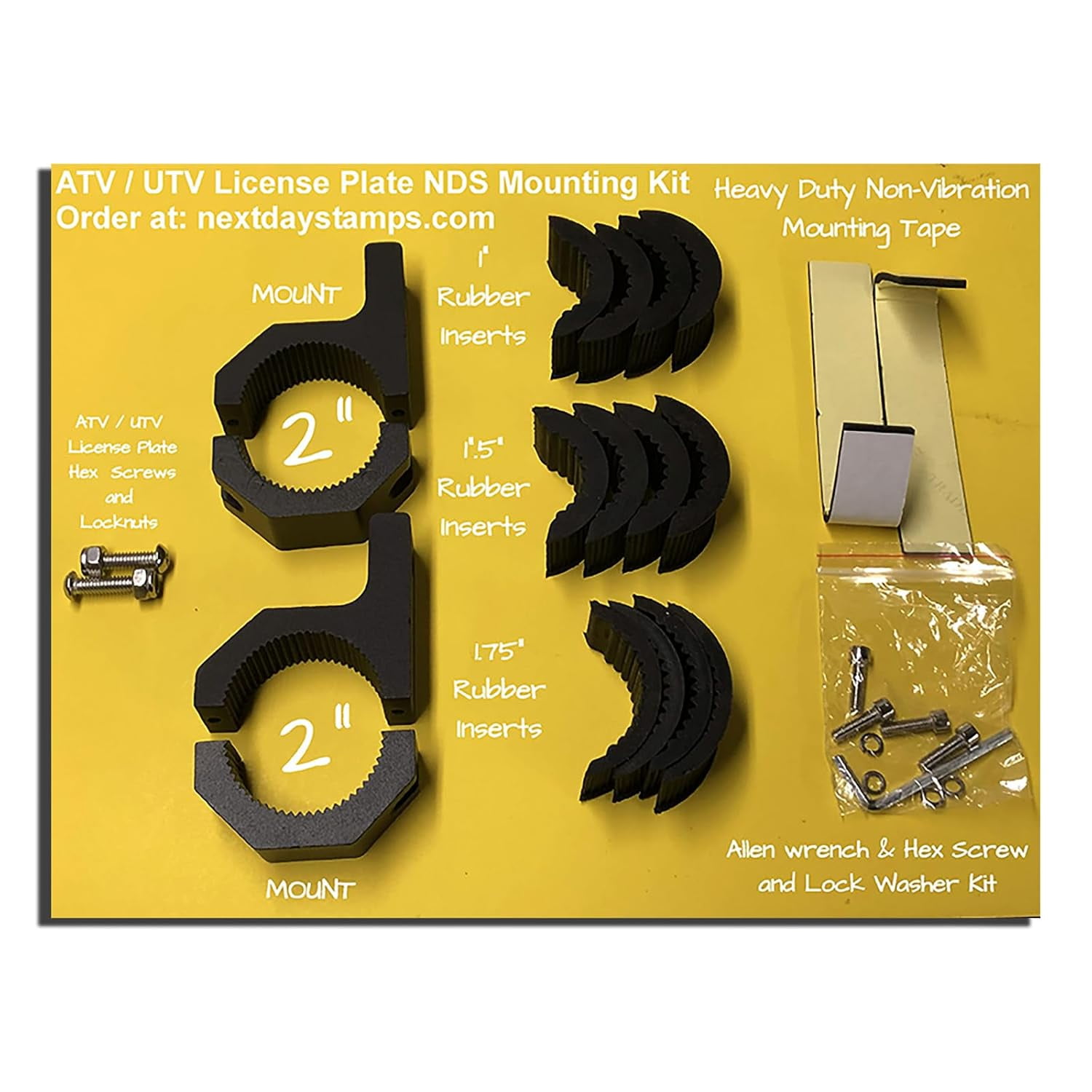 ATV - UTV License Plate Custom Heavy Duty Mounting Kit - Walmart.com