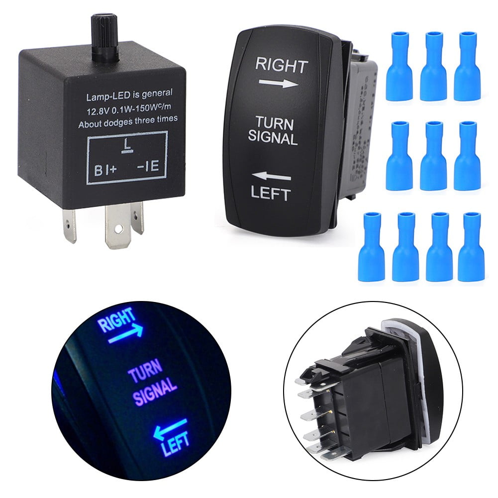 ATV UTV Rocker Switch LEDs Blinker Turn Signal Kits Led Flasher Relay ...