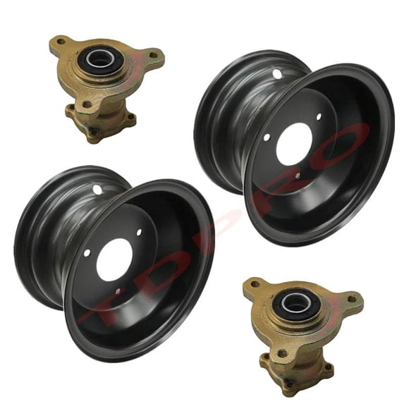 ATV Wheel Tire Rim 7 Inch Rim 3 Stud with 17mm Bearing Front Wheel Hubs ...