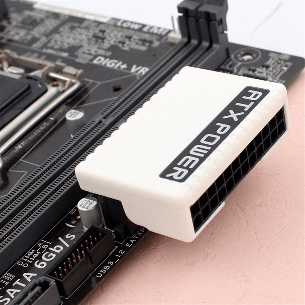 ATX 24 Pin 90 Degree Power Plug Adapter Mainboard Motherboard Supply ...