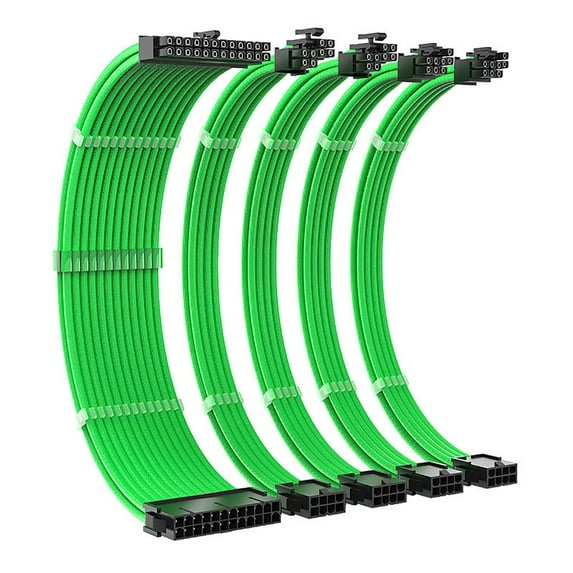 ATX 24 Pin Dual PCIE 6+2 Pin Dual EPS 4+4 Pin PSU Power Extension Cable ...
