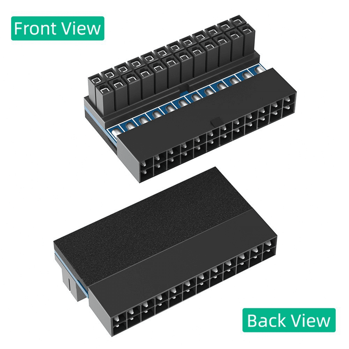 ATX 24 Pin to 90 Degree Power Plug Adapter Power Supply Cable Connector ...