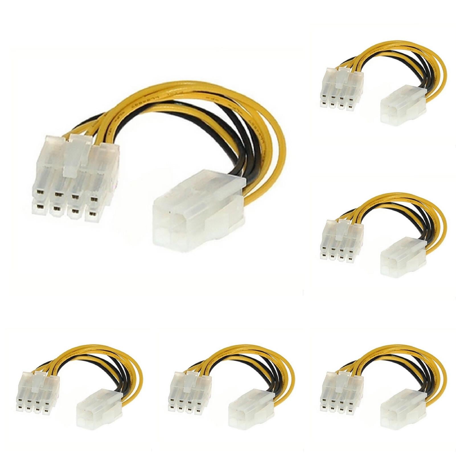 ATX 4 Pin Male to 8 Pin Female Power Cord Adapter CPU Power Supply 2PCS ...