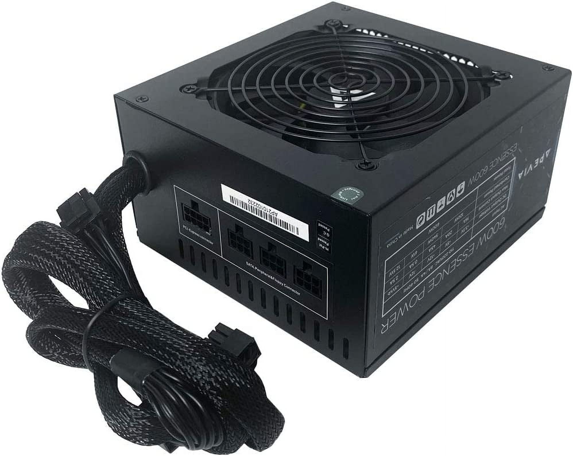ATX-ES600W Essence 600W ATX Semi-Modular Gaming Power Supply with Auto ...