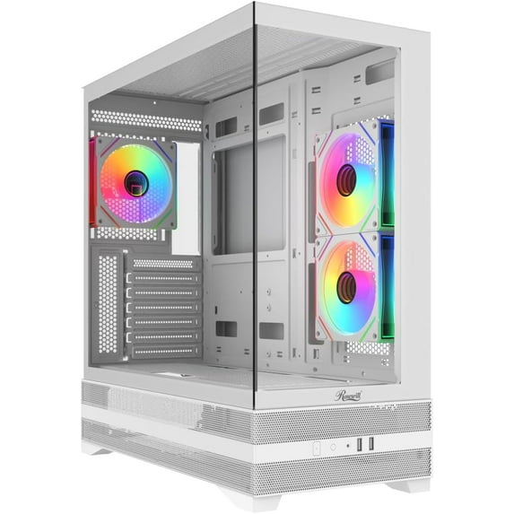 ATX Mid Tower Computer Gaming PC Case, 3 ARGB Fans Pre-Installed, W ...