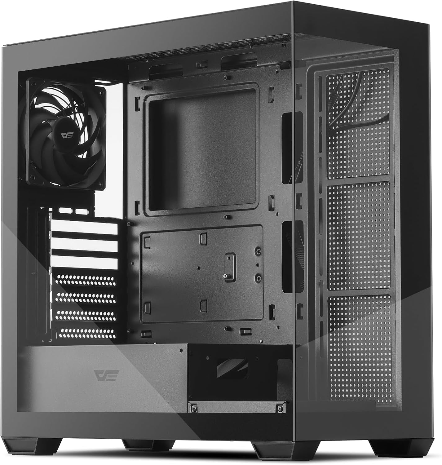 ATX Mid-Tower PC Case, Pre-Install 1 Non-LED PWM Fans Computer Case ...