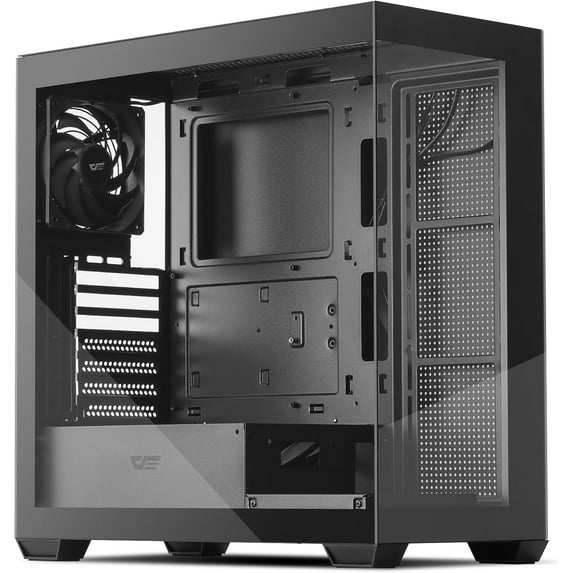 ATX Mid-Tower PC Case, Pre-Install 1 Non-LED PWM Fans Computer Case ...