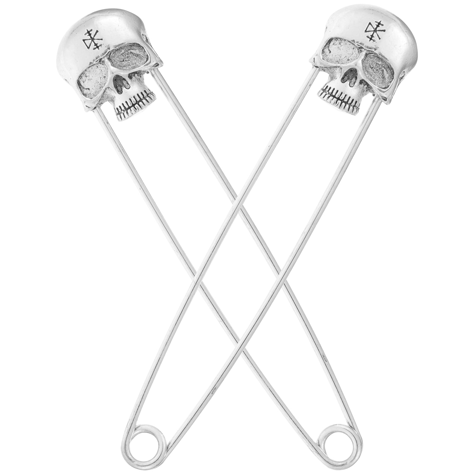 Atriss 2pcs Skull Safety Pin Skull Pin Chic Skull Lapel Pin Collar Clothing Pin