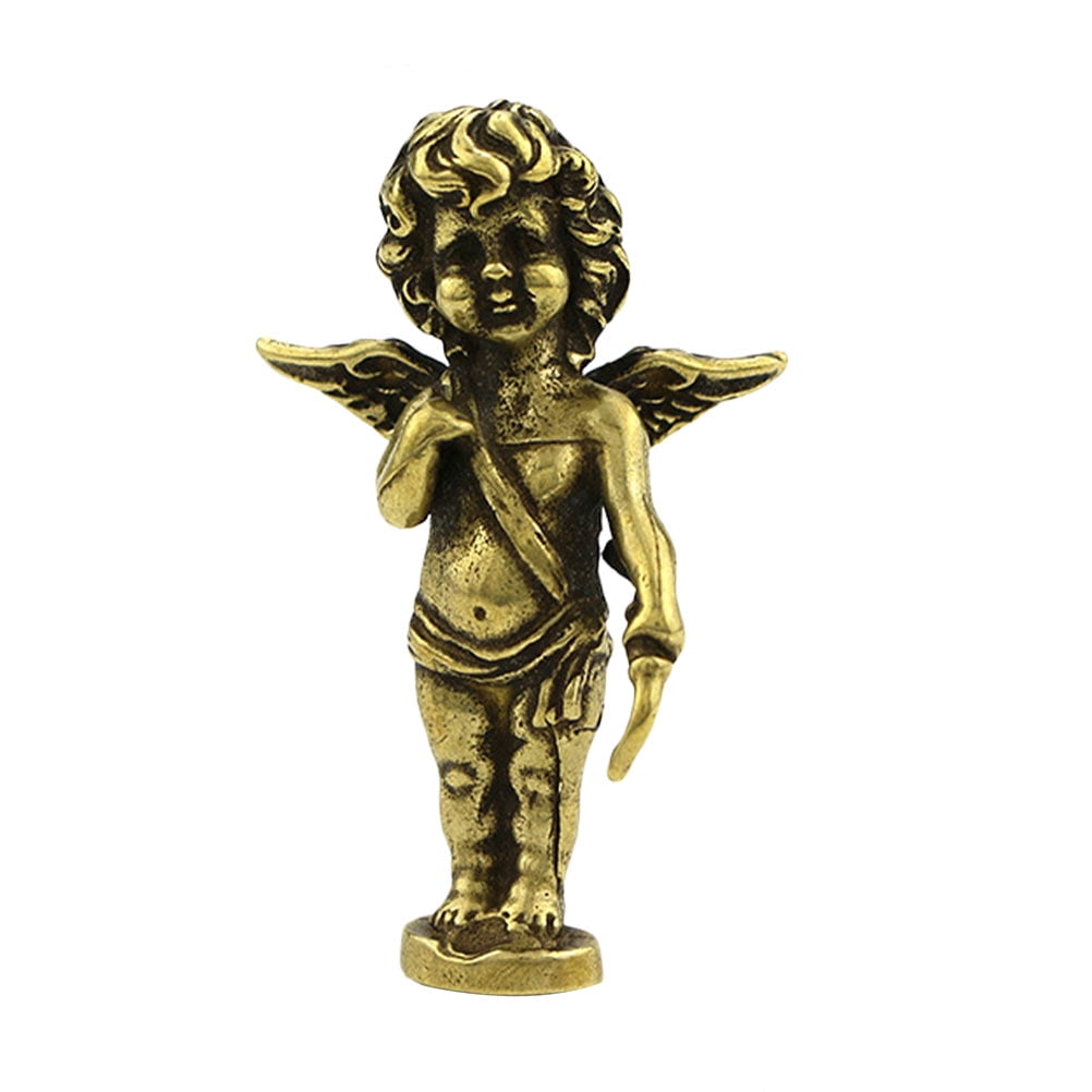 IBASETOY Golden Retro Brass Cupid Statue for Home Decoration and ...