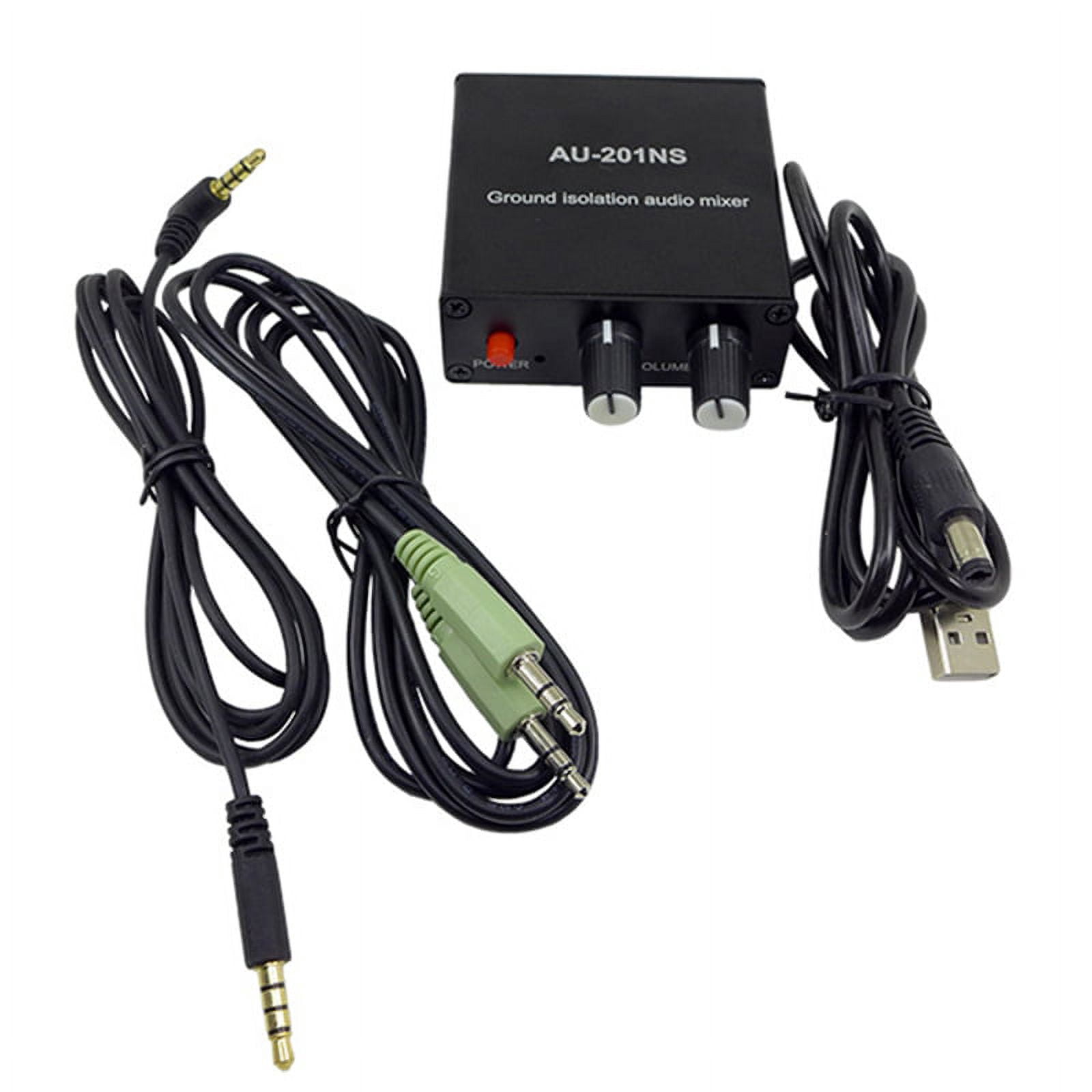 AU-201NS 2 Channel Audio Mixer Distributor DC5V Ground Noise Lsolatioh ...