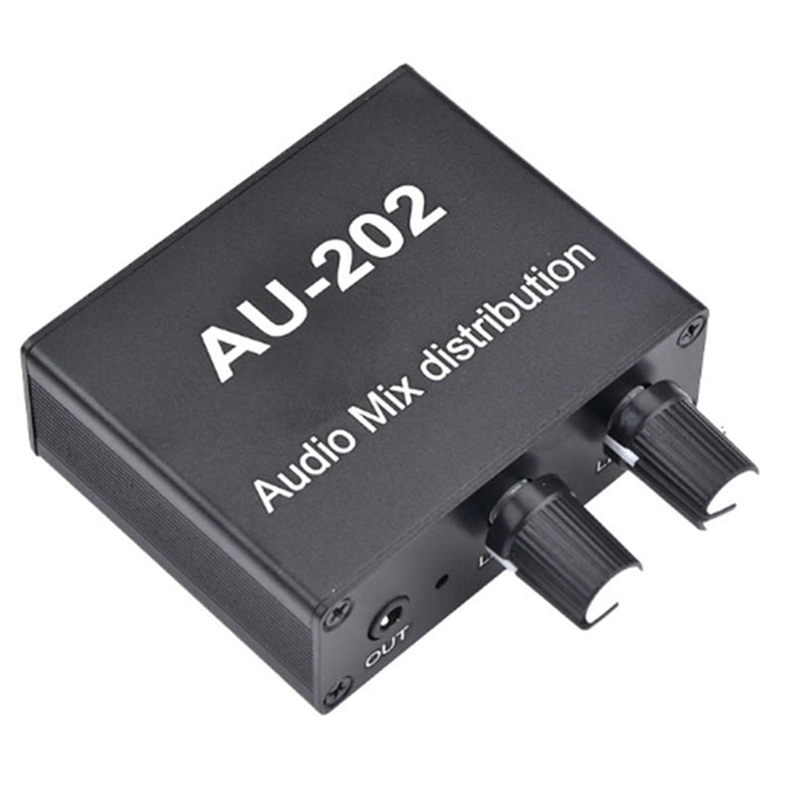 AU-202 2 Input Output Stereo Mixer Audio Distributor for Headphone ...