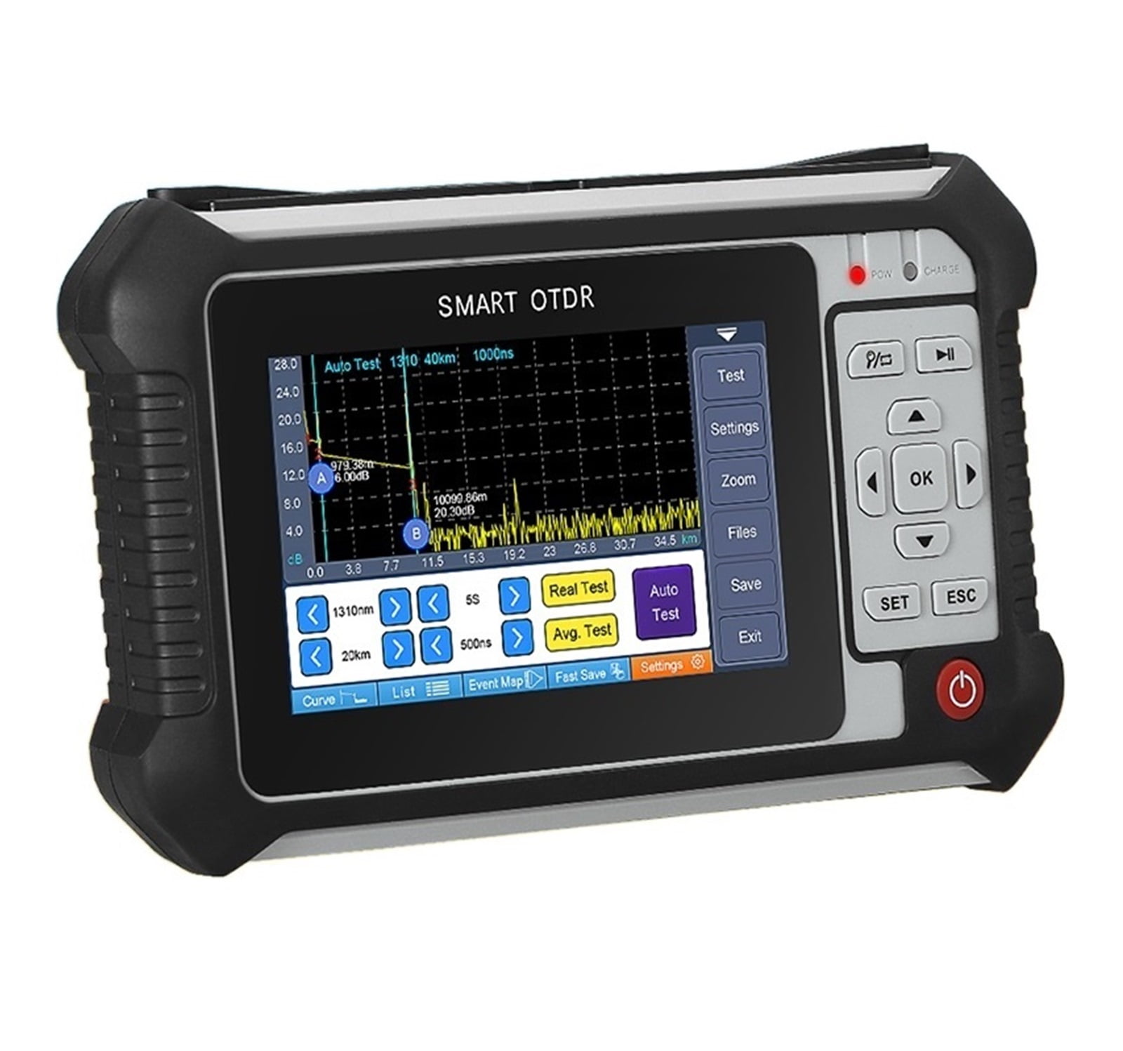 AUA 565U/ Port OTDR 1650nm 22dB Fiber Optic Reflectometer, Touch Sn VFL ...