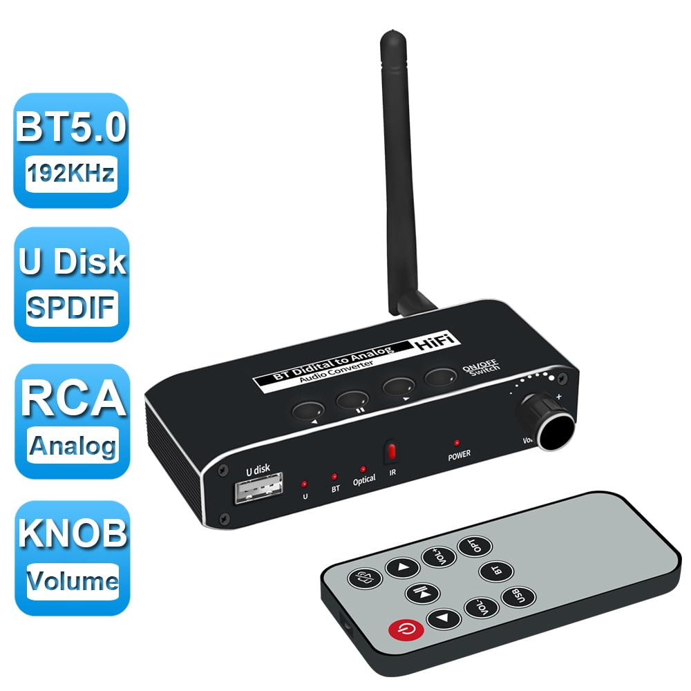AUBEAMTO 192KHz Digital to Analog Audio Converter With Bluetooth ...