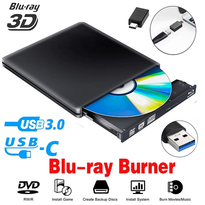 AUBEAMTO Aluminum External Blu Ray CD DVD Drive 3D, USB 3.0 and Type ...