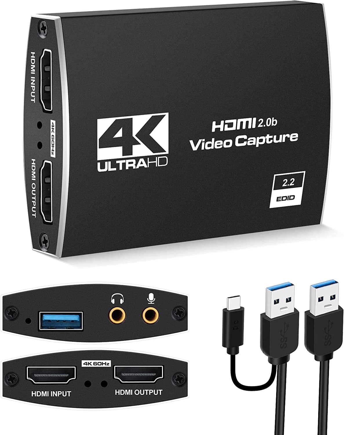 AUBEAMTO Capture Card USB 3.0, 4K HDMI Video Capture Card to USB/Type-C ...