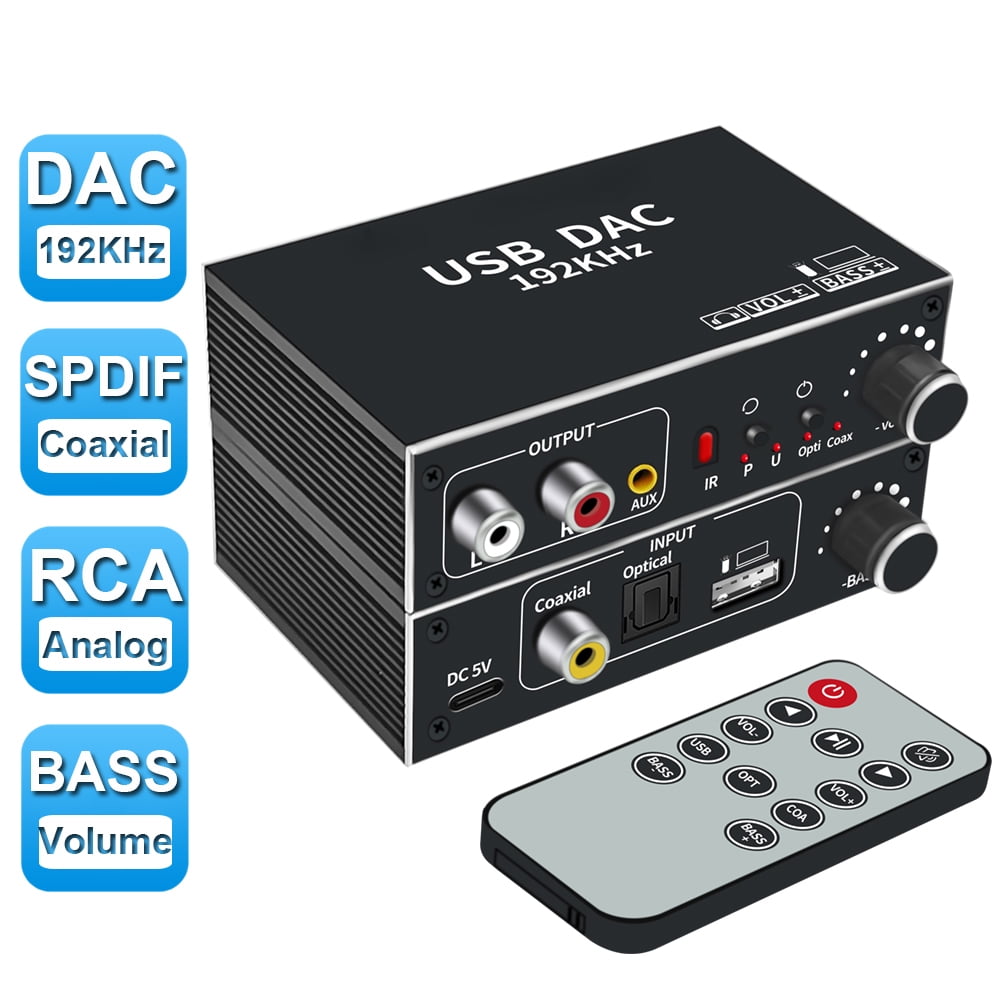 AUBEAMTO DAC Digital to Analog Audio Converter Optical Coaxial Fiber ...