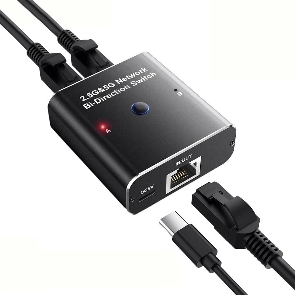 AUBEAMTO Ethernet Switch, 2 Port Internet and Extranet Bi-Directional ...