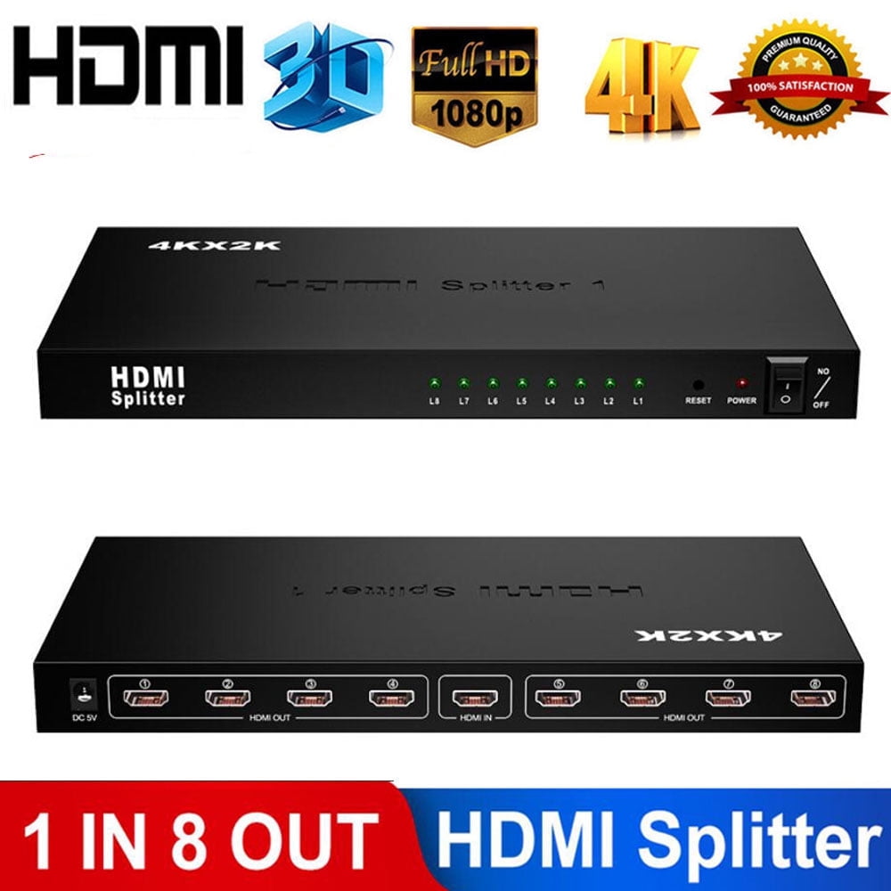 AUBEAMTO HDMI Splitter 1 in 8 Out 8 Port 1x8 Full HD 1080P HDMI 1.4 ...