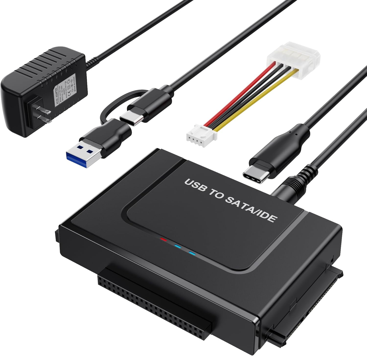 AUBEAMTO USB 3.0 to IDE SATA Adapter, USB Type C Hard Drive Reader External HDD Converter for 2. ...