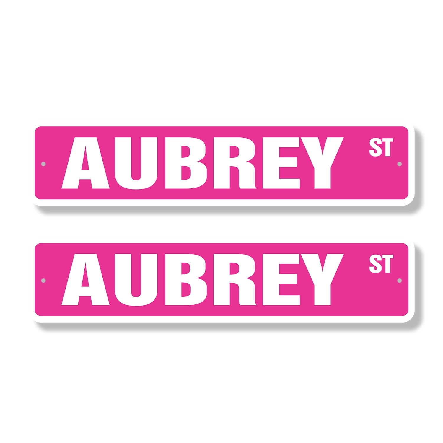 AUBREY Classic Street Sign (2 Pack) Childrens Name Room Sign Road Sign ...