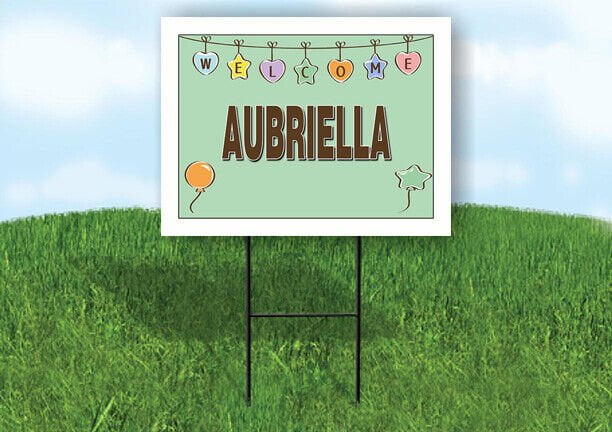 AUBRIELLA WELCOME BABY GREEN 18 in x 24 in Yard Sign Road Sign with ...